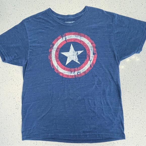Marvel | Shirts | Marvel Captain America Tshirt Mens Medium Blue | Poshmark